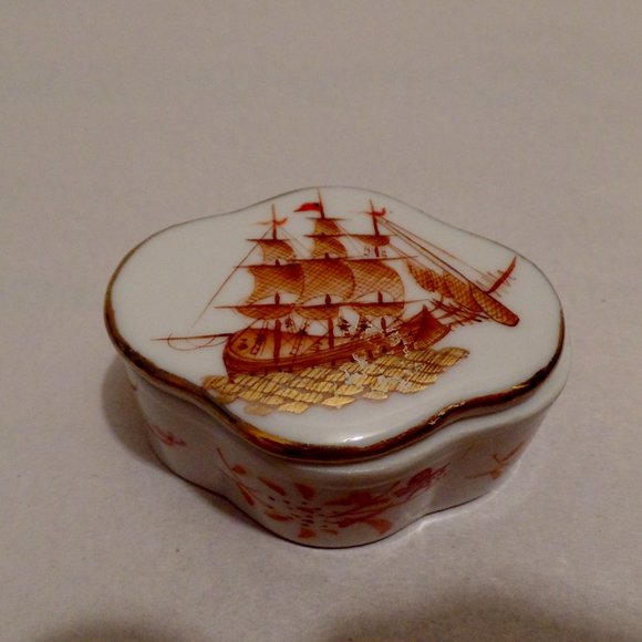 unbranded | Storage & Organization | Porcelain Ship Trinket Box | Poshmark